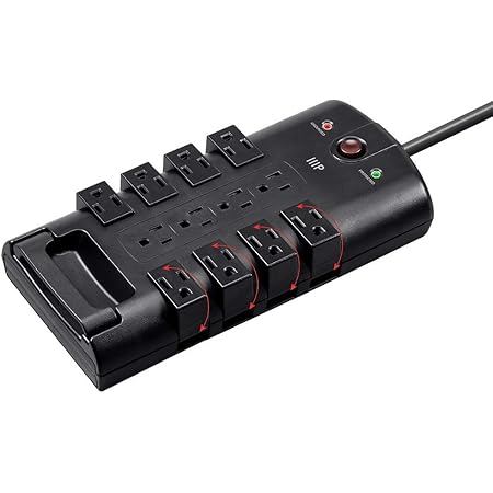 Amazon.com: 8-Outlet Rotating/Pivoting Power Strip, Cable Management ...