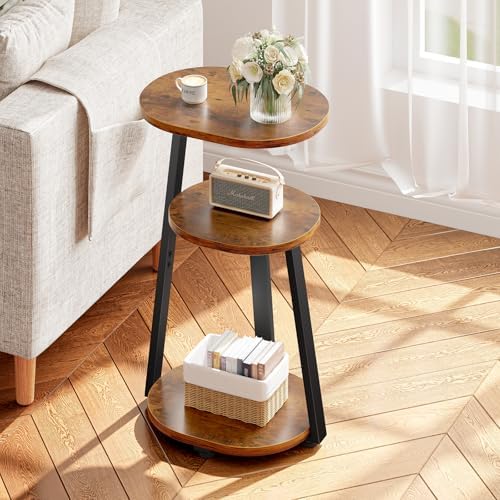 Amazon.com: Vintage Small Round Side Table, 3-Tier Slim Waist Circular ...