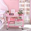 Amazon.com: YNN Pink Rolling Cart, 990Lbs 3 Tier Heavy Duty Metal Cart ...