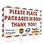 Amazon.com: ALKB 8x12 Inch Rust-Free Aluminum Package Delivery Sign for Outdoor Use - Please ...