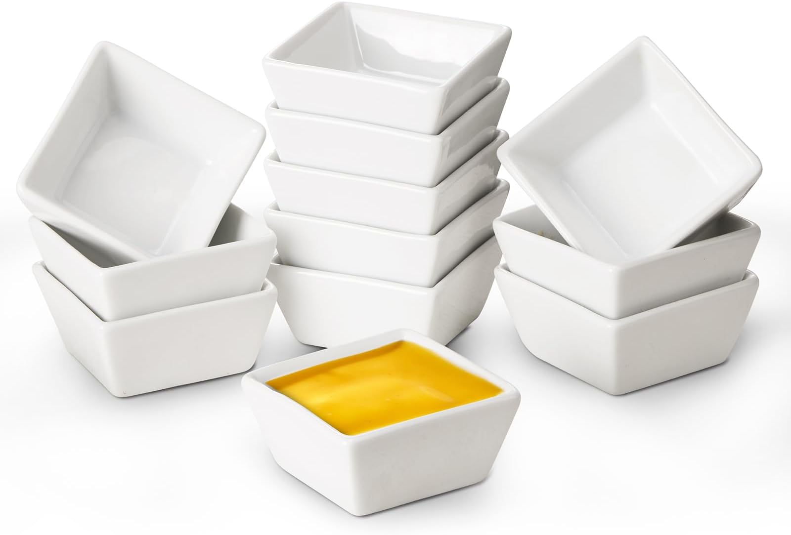 Amazon.com | 12 Pack Mini Sauce Dish 2.7", Super White, Elegant ...