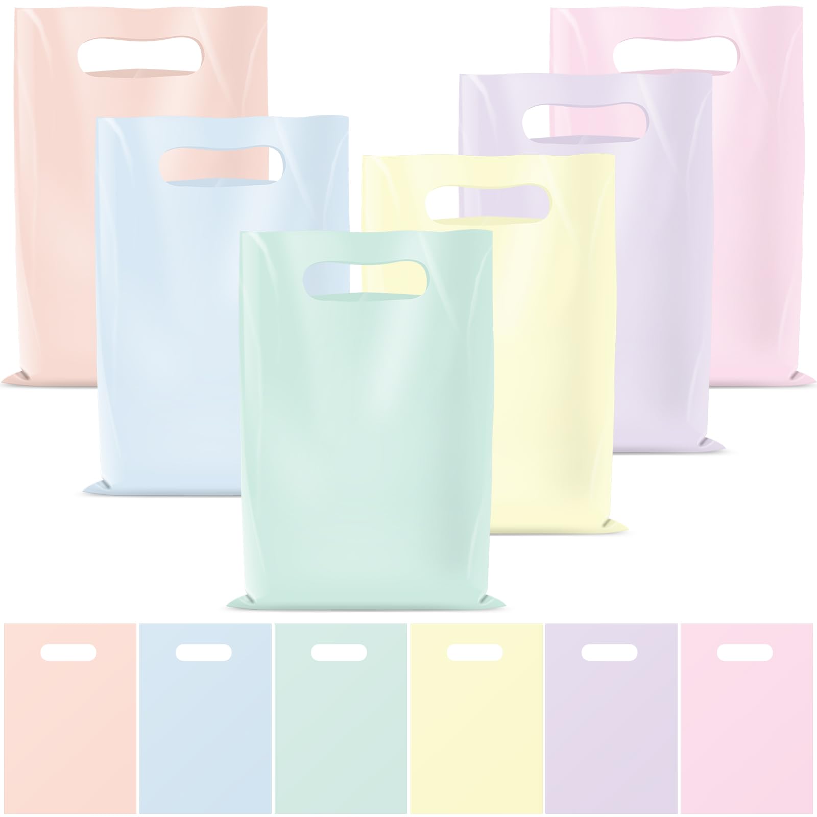 Amazon.com: 60 Pcs Plastic Pastel Gift Bags Bulk Pastel Treat Bags with ...