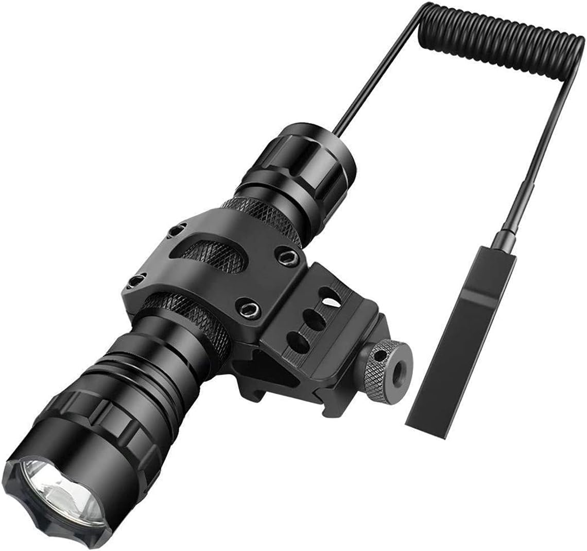 Tactical Flashlight, 1200Lumens Rechargeable Flashlights with Picatinny ...