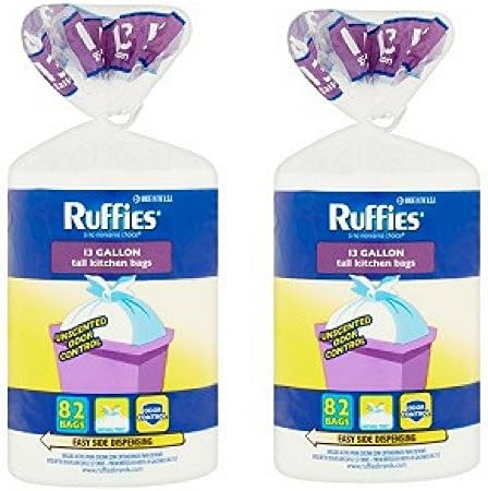 Amazon.com: Ruffies Tall Kitchen Trash Bags, 13 gal, 82 Count (Pack of ...