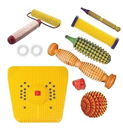 N P NEERAJ PLASTICS Wooden Foot Roller for Acupressure, Magnetic ...