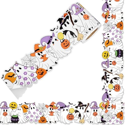 Amazon.com: JarThenaAMCS Halloween Ghost Bulletin Board Border 32.8 Ft ...