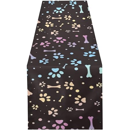 Amazon.com: Vohado Dog Paw Print Table Runner Puppy Themed Birthday ...