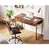Amazon.com: Casaottima 40 Inch Small Office Computer Desk with 2 ...