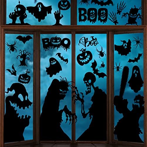 Amazon.com: Large Halloween Window Clings Decorations Halloween Window ...