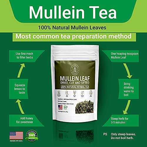 Herbal Hermit Mullein Leaf Tea (3 oz/85 grams) Herb for Respiratory ...