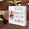 Amazon.com: Rustic Christmas Decorations, Candy Cane Wooden Sign Home ...