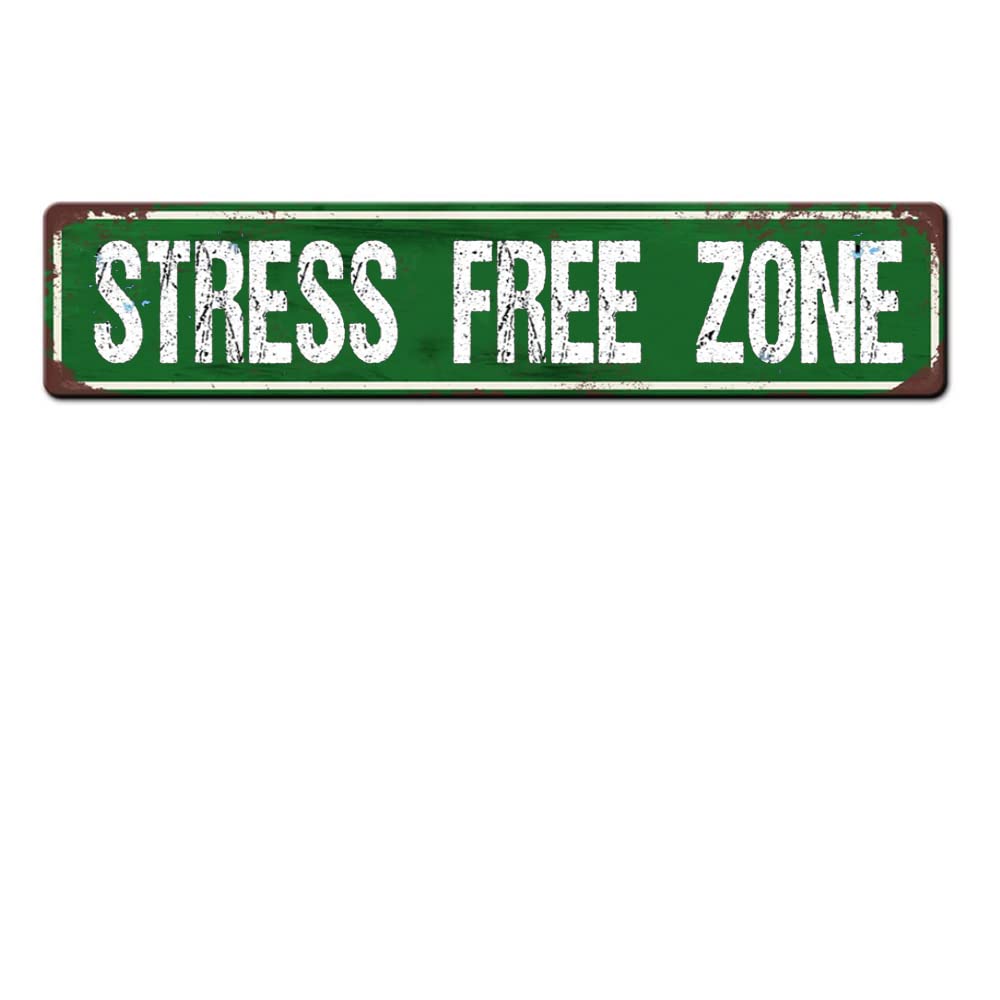 Amazon.com: Stress Free Zone Sign Metal Tin Sign 4x16 Inch : Home & Kitchen