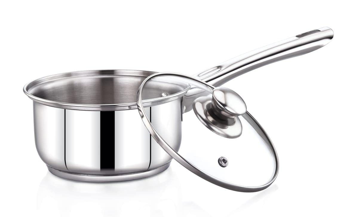 Buy Praylady Stainless Steel 3 Ply Base Sauce Pan with Glass Lid ...