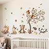 Amazon.com: decalmile Woodland Animals Tree Wall Decals Bear Fox Deer ...