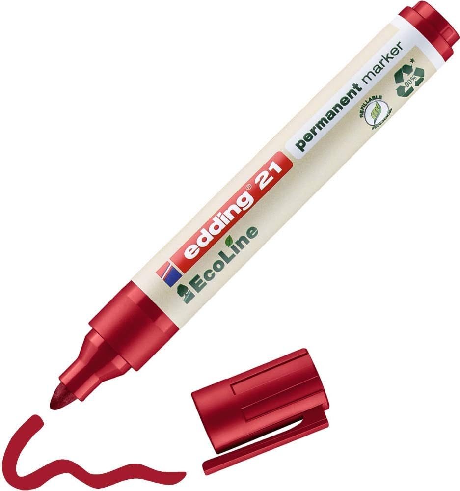 Q-Connect Permanent Marker Pen Bullet Tip Red (Pack of 10) : Amazon.co ...