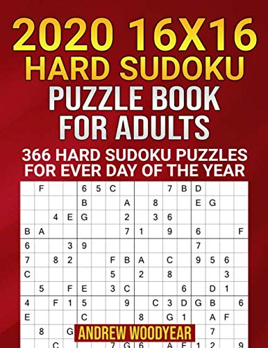 2020 16X16 Hard Sudoku Puzzle Book For Adults: 366 Hard Sudoku Puzzles ...