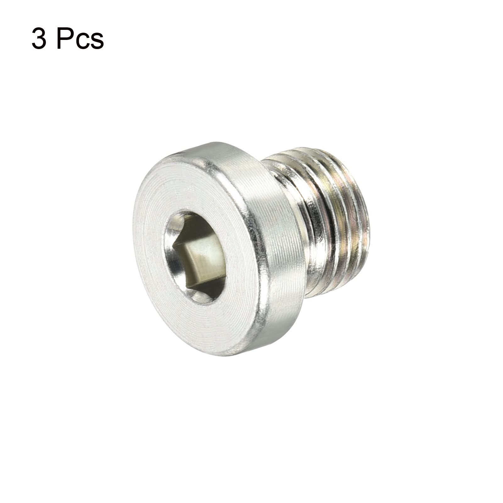PATIKIL M10*1 Internal Hex Head Pipe Fitting Plug, 3 Pack Male Thread ...