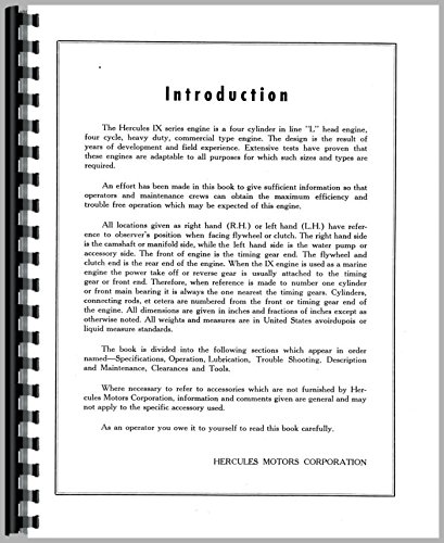Hercules Engines IXB Engine Service Manual : Amazon.co.uk: DIY & Tools
