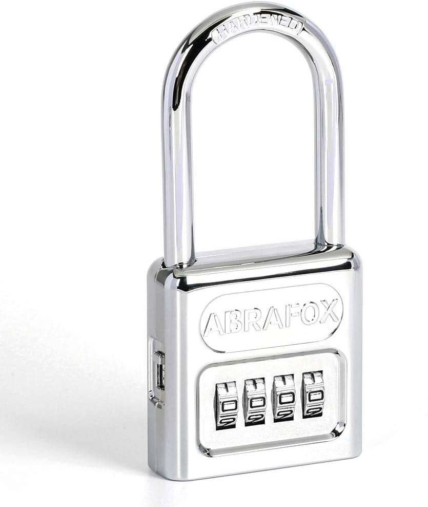 FortLocks Gym Locker Lock - 4 Digit, Heavy Duty, Hardened Stainless ...