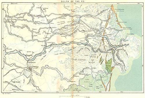 ITALY: Delta of Po, c1885 map: Amazon.co.uk: 0887440075481: Books