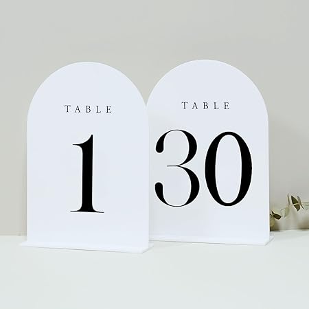 Amazon.com: JINMURY White Arch Acrylic Table Numbers 1-30 with Stand ...