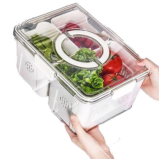 Rhyhorn Vegetable Box, Double- layer Boxes 3 Compartment Fridge ...