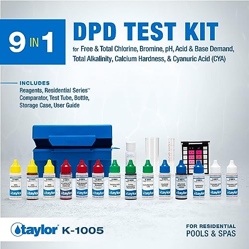 Taylor K-1005 DPD, 9-in-1 Pool Test Kit for Test Kit for Free & Total ...