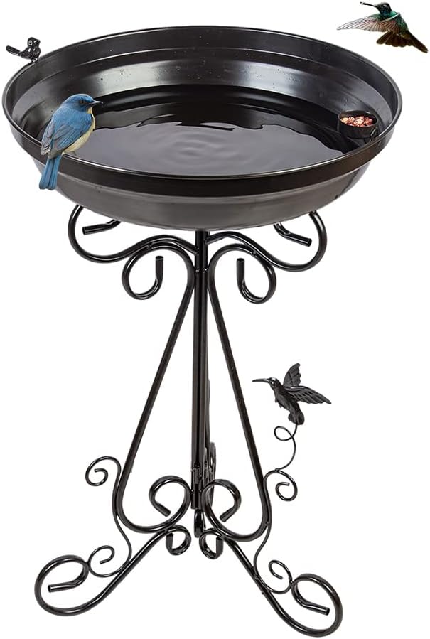 Amazon.com: Panacea Galvanized Metal Outdoor Bird Bath, 2 Inch Bird ...