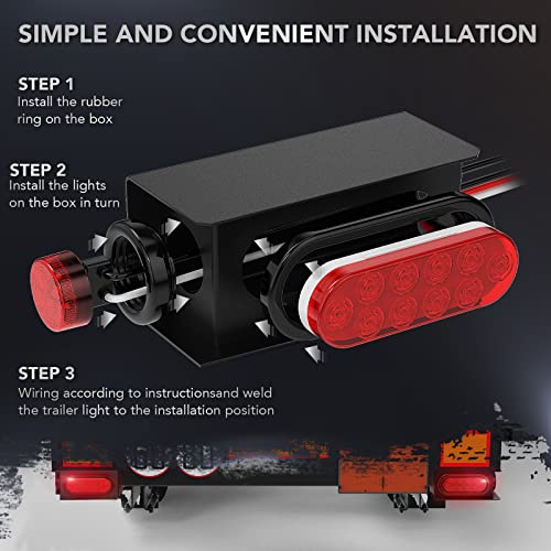 Snapklik.com : MKING Steel Trailer Light Boxes Housing Kit2Pcs LED ...