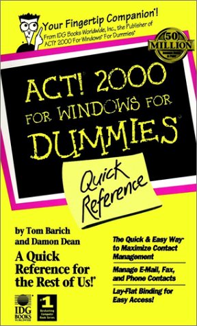 Amazon | ACT! 2000 For Windows For Dummies, Quick Reference | Barich ...