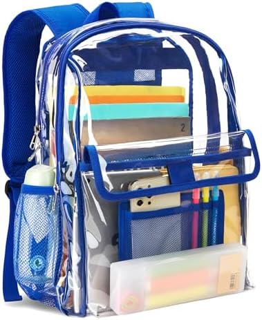 Amazon.com | Vorspack Clear Backpack Heavy Duty - Clear Bookbag with Multi-pockets See Through ...