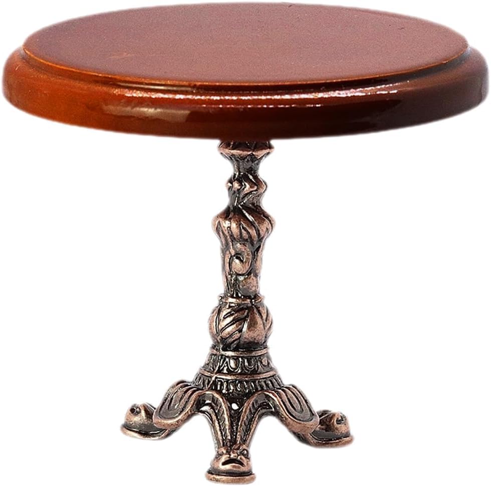 Amazon.com: LUOZZY Miniature Wooden Round Table Model for 1:12 ...