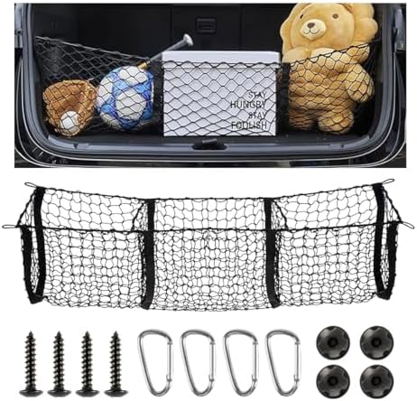 Amazon.com: Detachable Cargo Net for Car, Expandable 3 Pocket Heavy ...