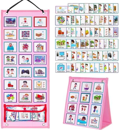 Visual Timetable 96 Pcs Children Daily Routine Chart 2-in-1 Now and ...
