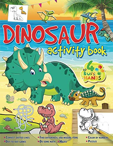 Buy Dinosaur activity book: Connect dotted lines, dot-to-dot games ...