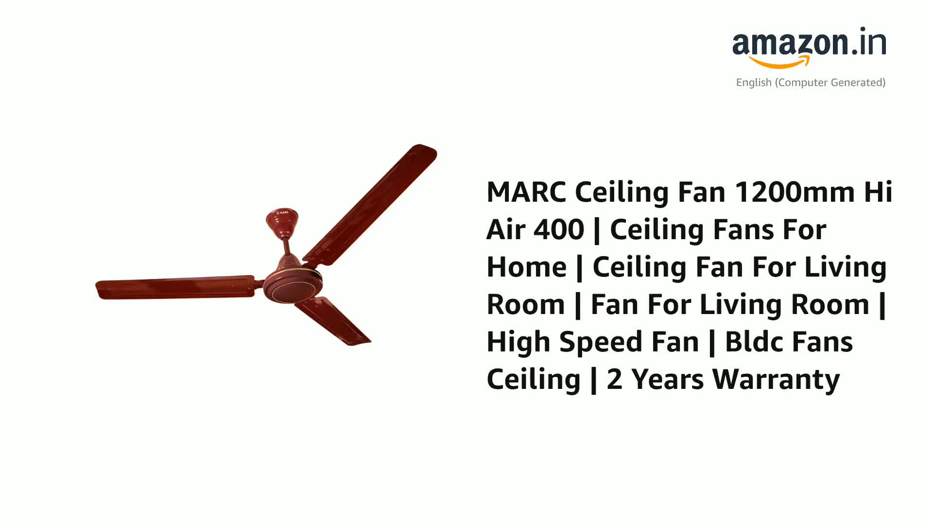 Watch MARC Ceiling Fan 1200mm Hi Air 400 | Ceiling Fans For Home ...
