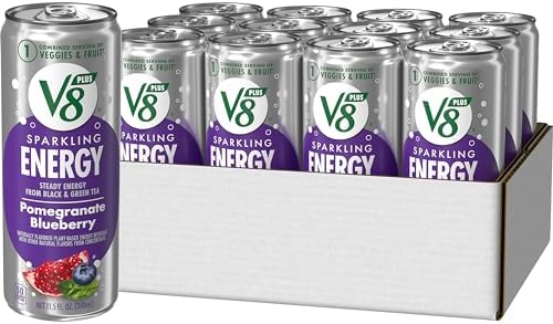Amazon.com : V8 +Energy Sparkling Pomegranate Blueberry Juice Energy ...