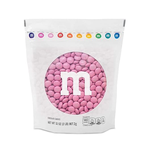 Amazon.com: M&M’S WORLD Pink Milk Chocolate Candy 2lb Resealable Pack ...
