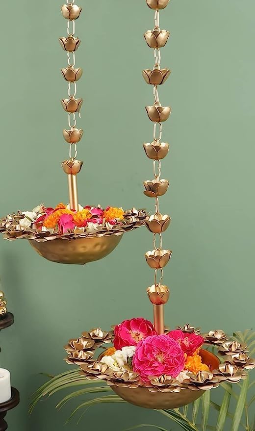 Buy NK Handicrafts Hanging Rose Flower Urli Bowl | Designer Ethnic ...