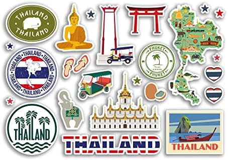 A5 Sticker Sheet Thailand Vinyl Stickers - Asia Thai Country Landmarks ...