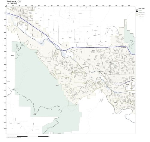 ZIP Code Wall Map of Redlands, CO ZIP Code Map Not Laminated: Amazon ...