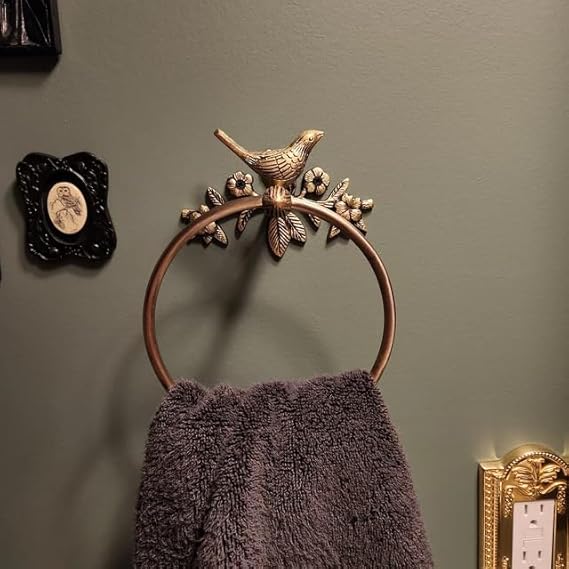 Amazon.com: STYLENT Decor Solid Brass Bird Antique Towel Ring Bathroom ...