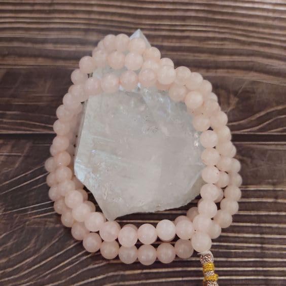 GtcGems Exceptional Pink Rose Quartz Mala Original Certified Jaap Mala ...
