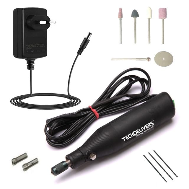 TECHDELIVERS® Rotary Tool Kit Mini Drill Bit Set with Power Supply ...
