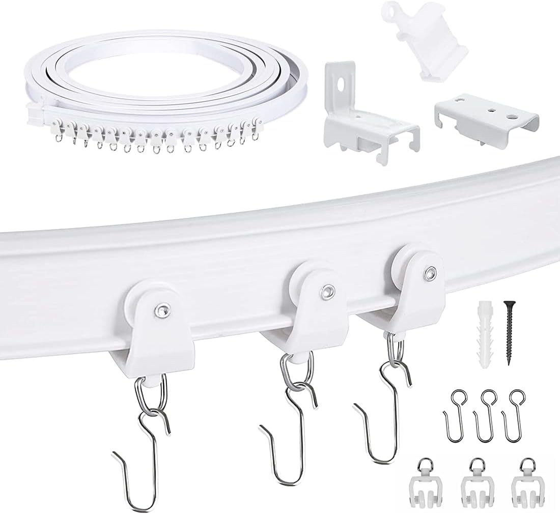 UrbanRed Flexible Bendable Ceiling Curtain Track, 5 Meters (16.4FT ...