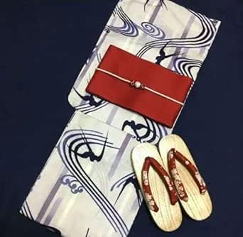 Amazon.co.jp: Cool Luxury Cotton Linen Yukata, Flowy Pattern, Swallow ...