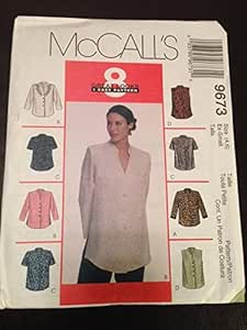 Amazon.com: McCall's 9673 Sewing Pattern, Misses' Tops, Size Ex-Small ...