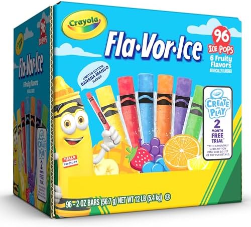 Amazon.com: Crayola Fla-Vor-Ice Popsicle Variety Pack of 2 Oz Freezer ...