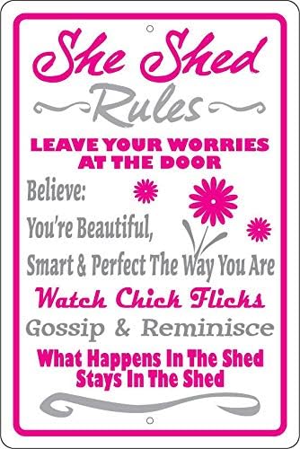 She Shed RulesSign Metal Aluminum Sign Metal Wall Plaque Tin Sign 8 x ...