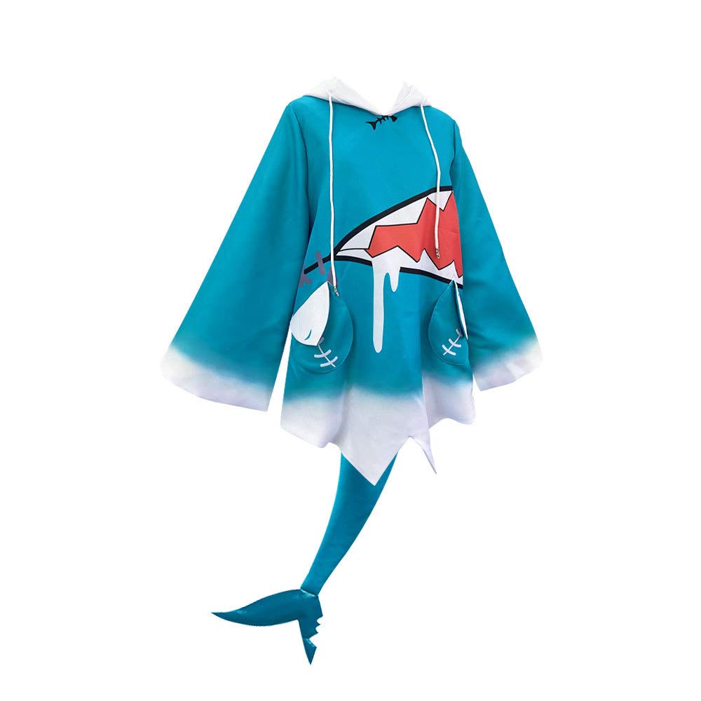 Gawr Gura Cosplay Costume Hololive Costume Cute Blue Shark Hoodie ...
